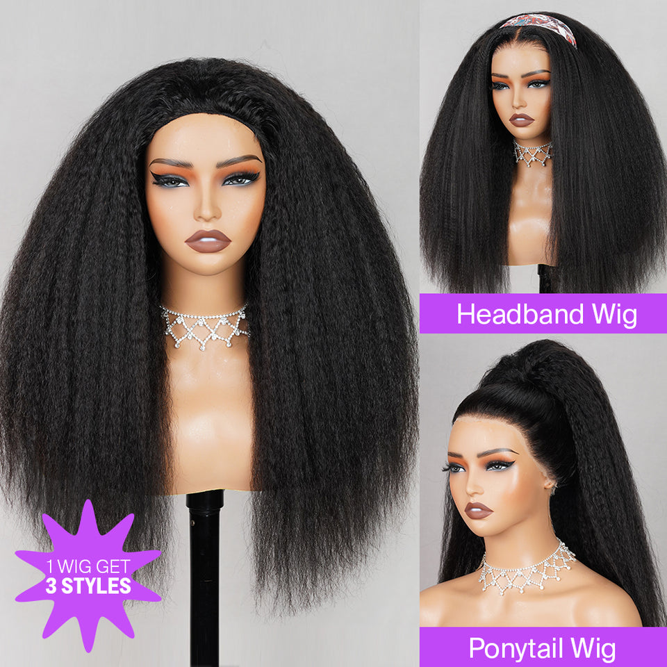 Yaki Straight Human Hair Wig 210% Density Half Wig – Megalook Hair
