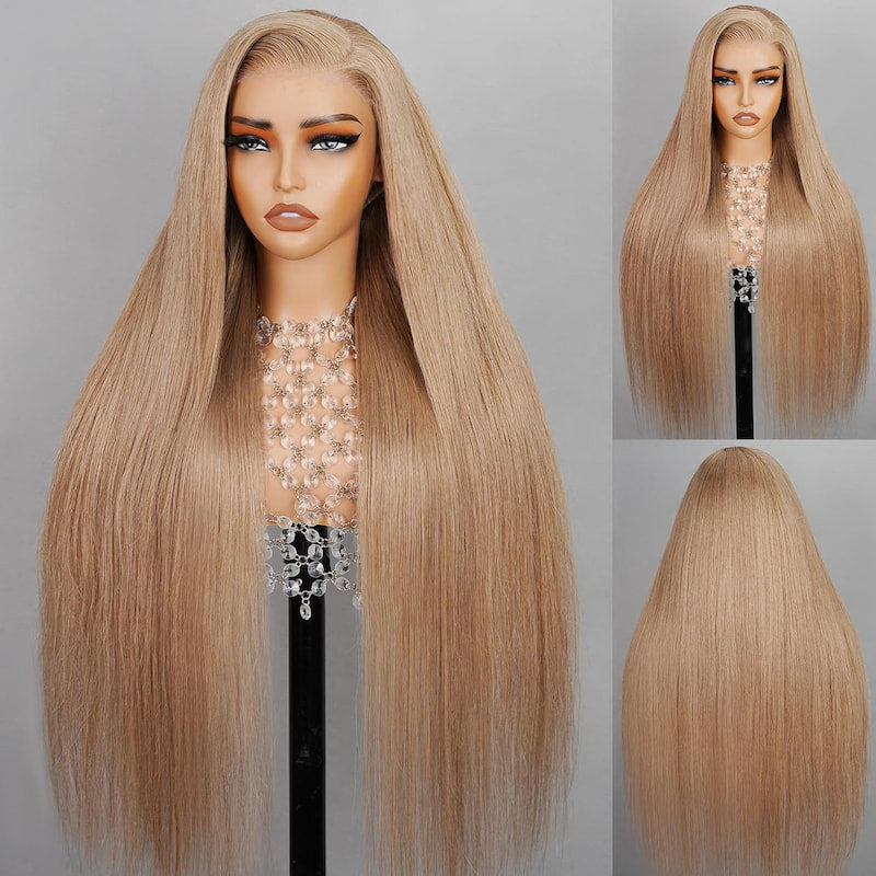 (Super Deal) Megalook 13x4 HD Lace Milk Tea Brown Light Flaxen Brown C ...