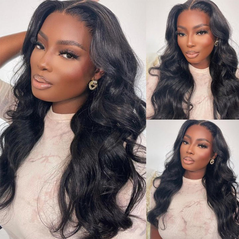 Megalook 13x4 Lace Frontal Loose Body Wave Invisible Knots Natural Bla