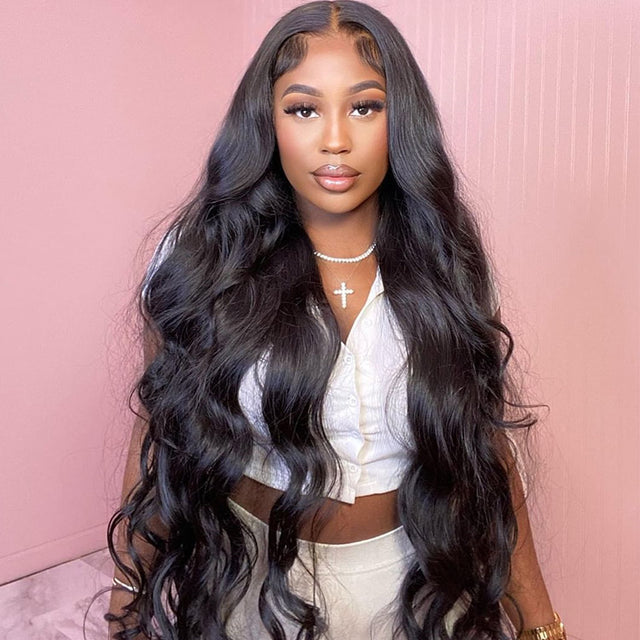 Megalook 13x4 Lace Frontal Body Wave 30 Inch invisible knots Natural B