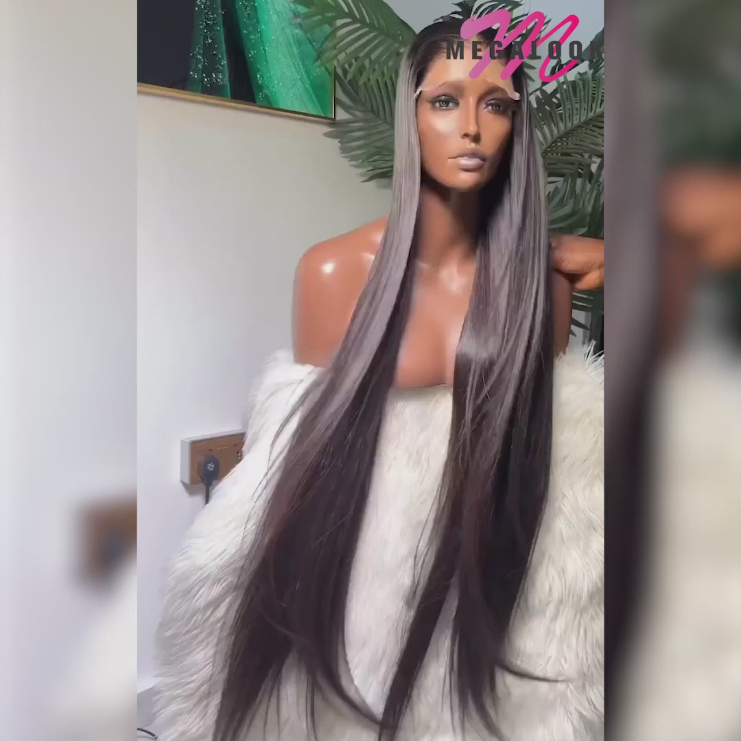 38 40 inch Long Length Wigs Straight/Body Wave Transparent Lace Fronta ...