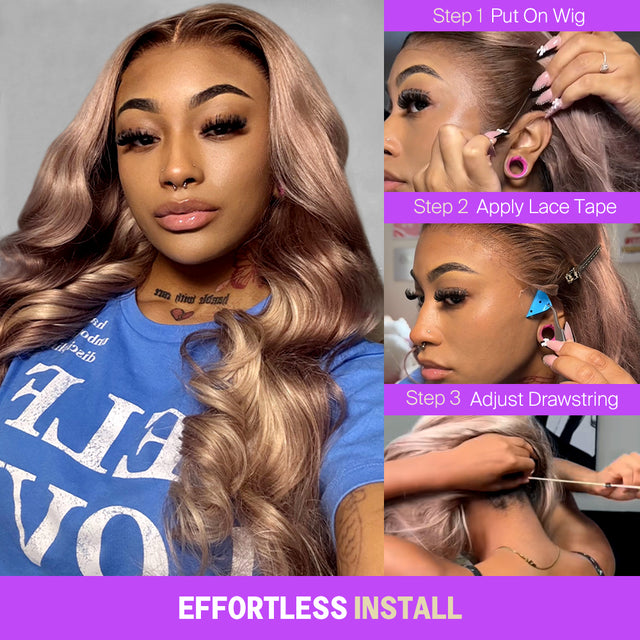 Megalook 13x6 Three-Go™ Ombre Strawberry Blonde Glueless Wigs Body Wav