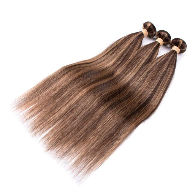 Highlight Bundles Brazilian Straight Human Hair Bundles Ombre Brown St
