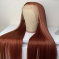 New #33 Red Brown Auburn Color Straight Human Hair Wig HD Lace 4X4/13X ...